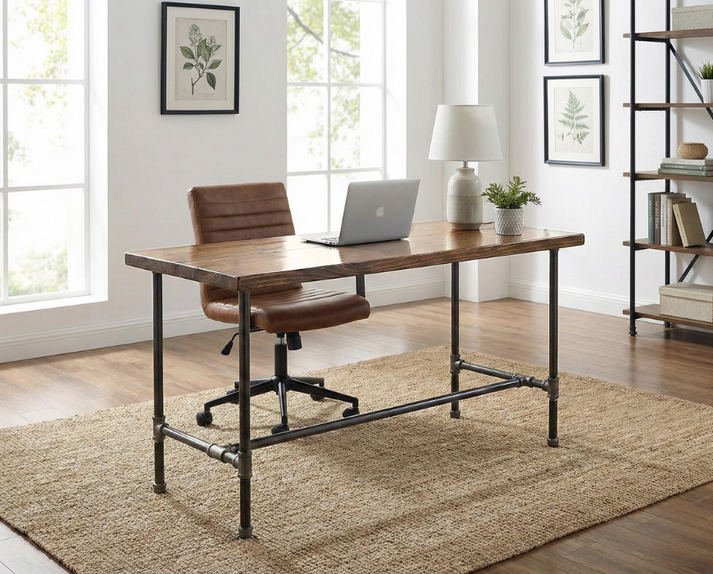 Solid Wood Desk - Choose your Size | by Steel and Pine – steelandpine